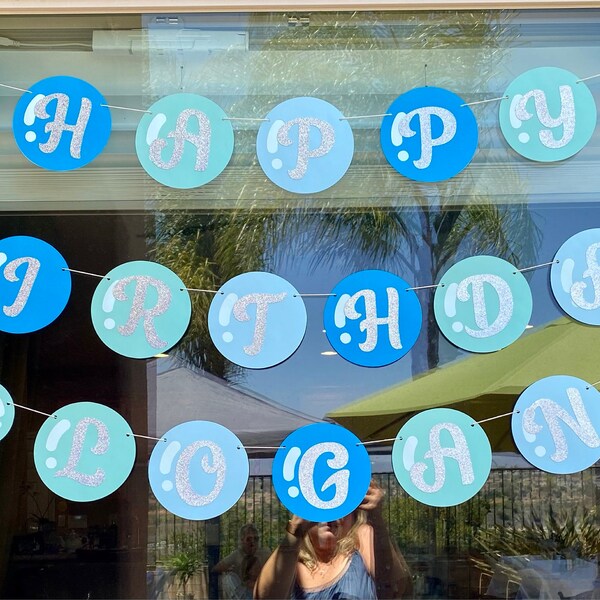 Bubbles Birthday Banner - Bubble Birthday - Cute Bubble Party - Bubble ...