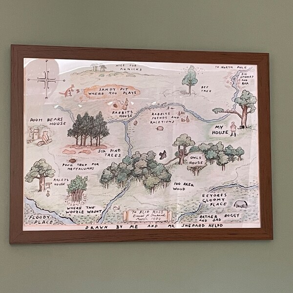 100 Aker Wood Map - Winnie the Pooh Print - Etsy