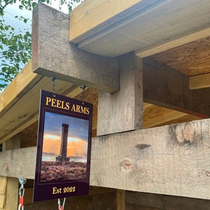 Personalised Pub Shed Hanging Swing Sign With Bracket Garden - Etsy UK