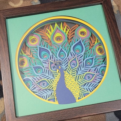 3D PEACOCK SVG PEACOCK Shadow Box for Cricut for Silhouette - Etsy