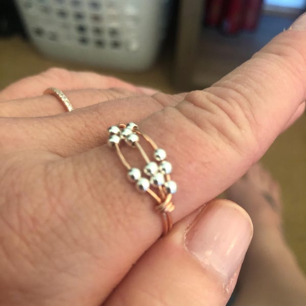 Sterling Silver Custom Fidget Ring Gift for Daughter / Stocking Stuffer ...