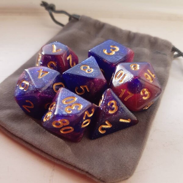 Polymorph Mystery Dice Set 7pcs D&D Pathfinder Call of Cthulhu Tabletop ...