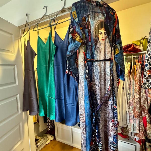 100 % Silk Morning Dressing Gown Woman, Birthday Gift ,luxury ...