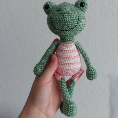 Easy Pattern Crochet Frog With Long Legs Frog Amigurumi PDF Crochet Toy ...