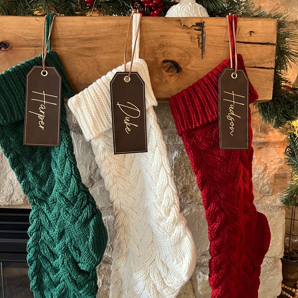 Stocking Tags Personalized Christmas Tag Leather Name Tag Leather ...