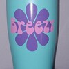 Flower Monogram Name Decal Sticker, Personalized Custom Name Vinyl ...