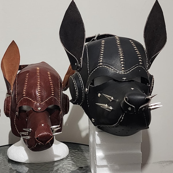 Wolf Pup Dog Mask Pattern - Leather Hood PDF With Tutorial - Etsy