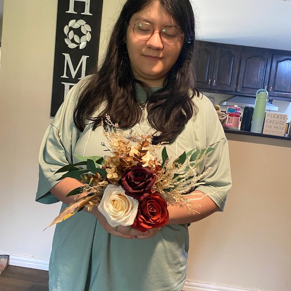 Wedding Bouquet, Dusty Rose, Blush Pink, White Cream, Rose Peonies ...