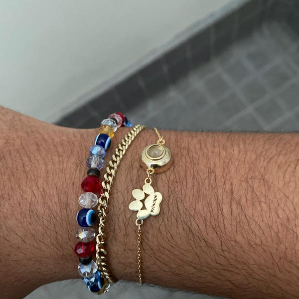 Pet Name Bracelet With Photo, Dog/cat Picture Projection Bracelet for ...