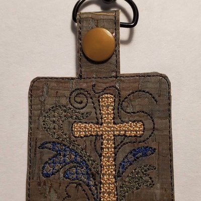 ITH Just Pray Key Fob, Cross Key Fob, Religious Bag Tag, Christian Key ...