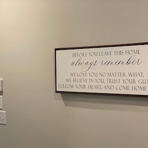 Before You Leave This Home Sign, Entryway Sign - Etsy