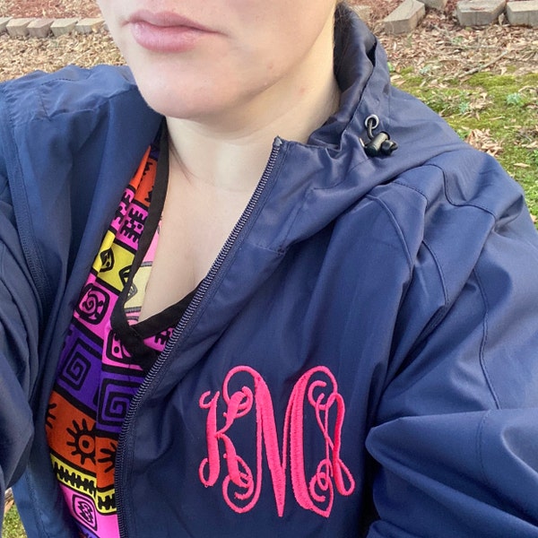 Monogrammed Rain Jacket Personalized Rain Coat Embroidered Jacket - Etsy
