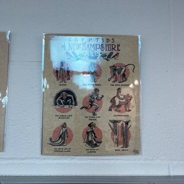 New Hampshire Cryptids Art Print: Mythological Creatures Illustration - Etsy