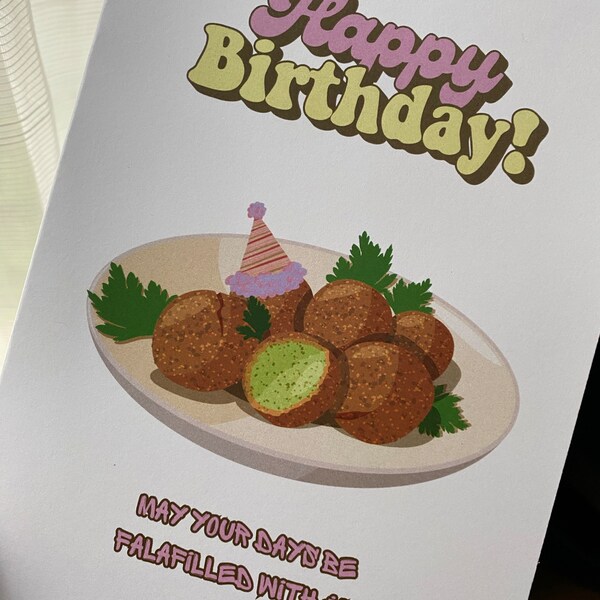 Hummus Birthday Card Arab Food Greeting Card Arabic Greeting Card ...