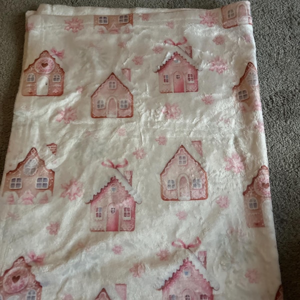 Pink Gingerbread Aesthetic Velveteen Blanket | Cozy Gingerbread Holiday ...