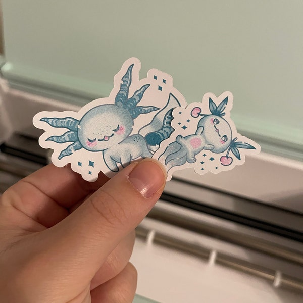 Cute Kawaii Axolotl, Printable Stickers, Sublimation Prints, PNG Bundle ...