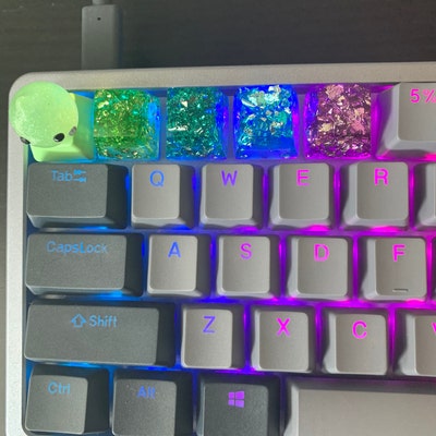 Handmade Resin Backlit Keycap Silver Foil R4 OEM Jewel Style Keycaps ...