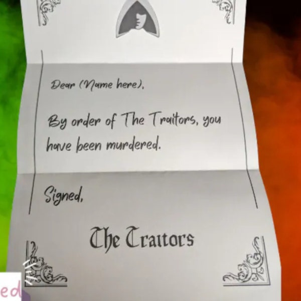 The Traitors Letter You Have Been Murdered by Order of the Traitors ...