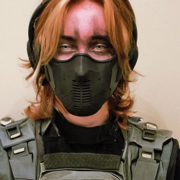3D Printed Winter Soldier Mask: Bucky Barnes Cosplay, Adjustable Fit - Etsy