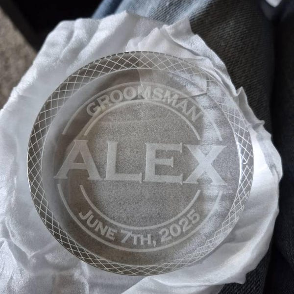 Custom Hockey Puck Award, Personalized Glass Hockey Puck, Groomsman ...