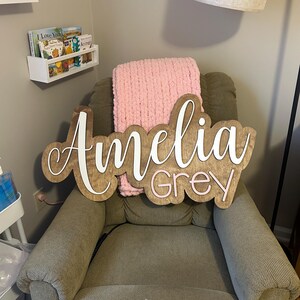 Personalized 3D Nursery Baby Name Sign Custom Wood Name Plaque ...
