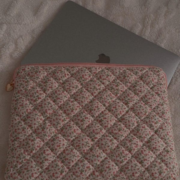 Cute Flower Handmade Laptop Bag,quilted Computer Bag, Padded-minimalist ...
