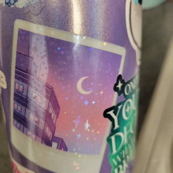 Holographic Aesthetic Sticker: Lofi Sky | Polaroid Stickers | for ...