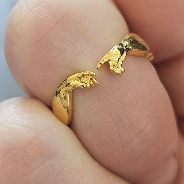 925 Sterling Silver Cross Praying Hands Ring Handcrafted, Unisex, Christian Symbol, Faith ...