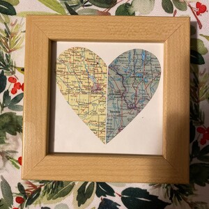 Long Distance Relationship Map Heart in Two Places Custom - Etsy