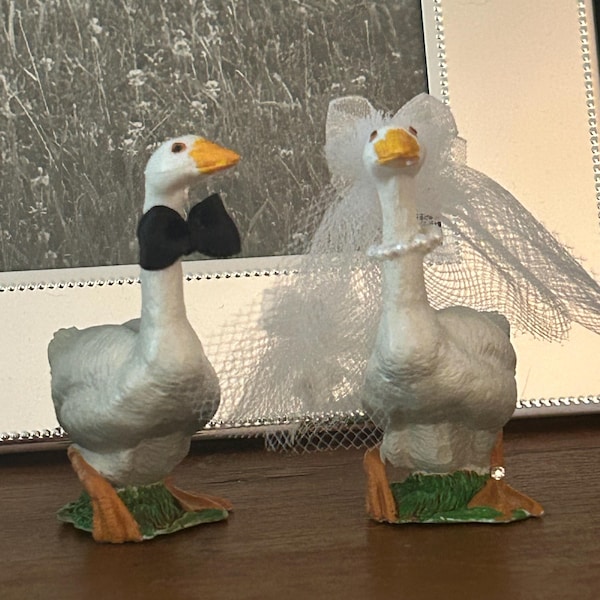 Goose-wedding-cake Topper-bride-groom-farm-animal-funny-unique-barn-mr ...