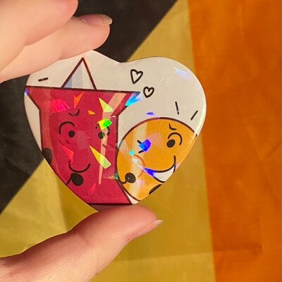 BFDI HEART PINS Holographic - Etsy