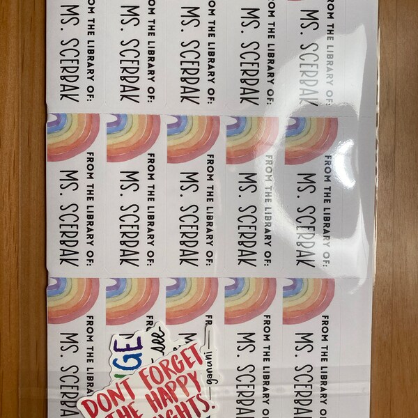 Teacher Book Labels Teacher Name Labels Personalized Teacher Stickers ...