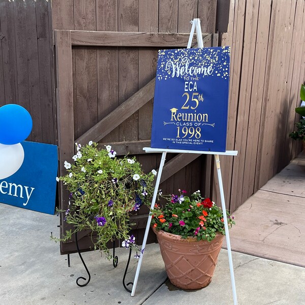 Class Reunion Personalized Welcome Sign Printable File | Gold Confetti ...