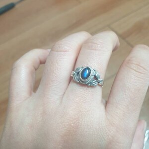 Boho Ring Blue Calcy Ring 925 Sterling Silver Ring-hand - Etsy