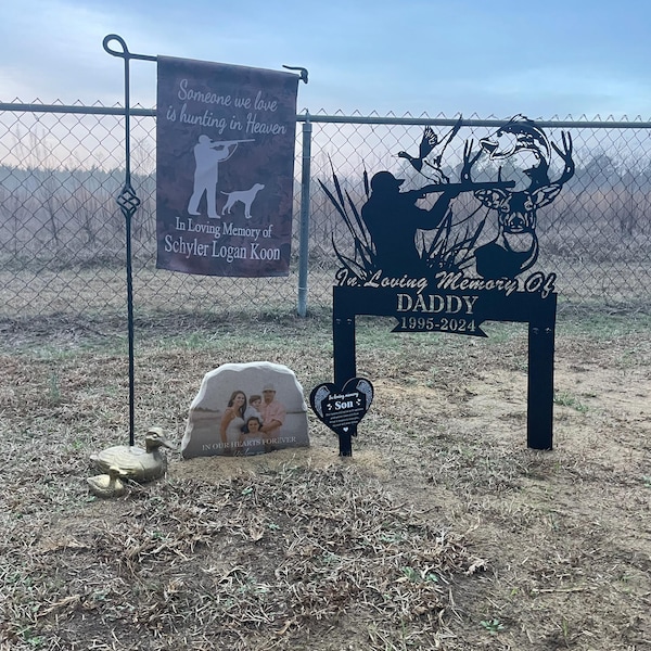 Custom Hunting Memorial Stake, Cemetery Stake, Grave Marker, Fishing ...