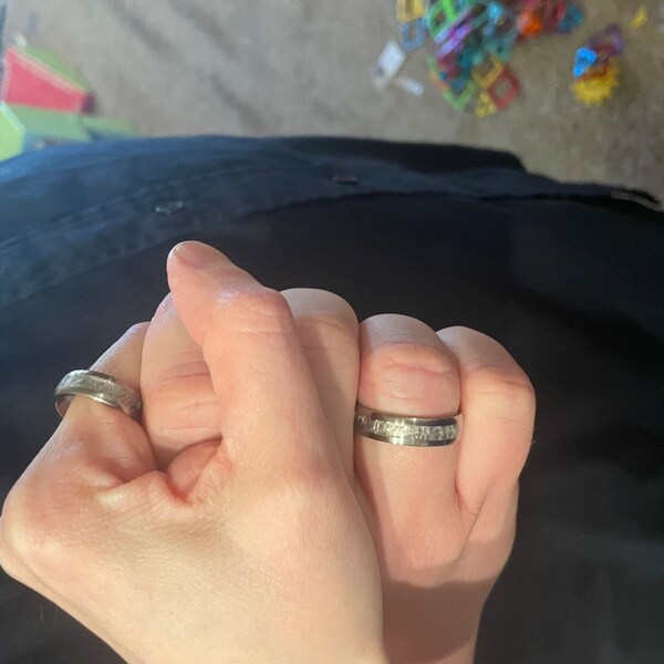 Blue Moon Glow Ring, Black Ceramic Ring With Moonstone and Glowing Blue ...