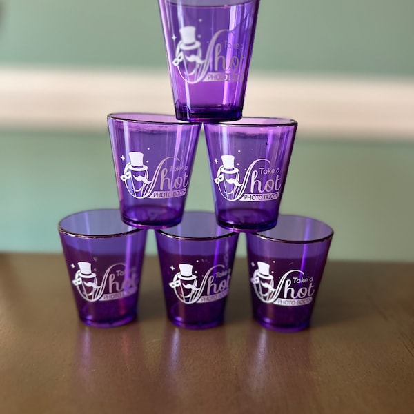 100 Pcs | Personalized Plastic Shot Glasses, Translucent Pink 2 Oz ...