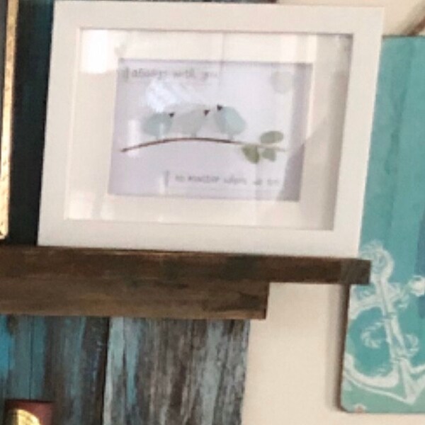 Robin Sea Glass & Pebble Art 5 X 5 Inches, Framed Beach Glass and Stone ...