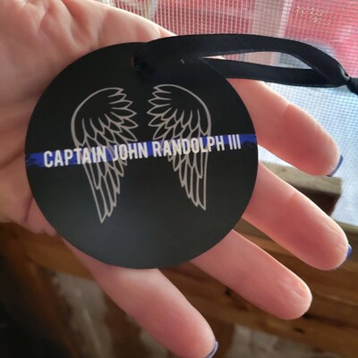 Thin Blue Line Memorial Angel Wing Fallen Officer Law Enforcement ...