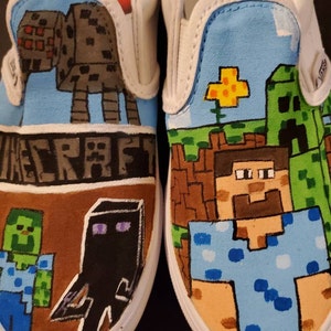 Minecraft Painted Shoes - Etsy