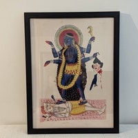 Kali Hindu Goddess Devotional Art Print Traditional Indian Deity Altar ...