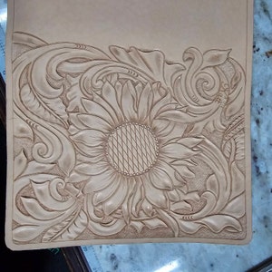 Leather Belt Tooling Feathers, Vines and Basketweave Pattern Design ...