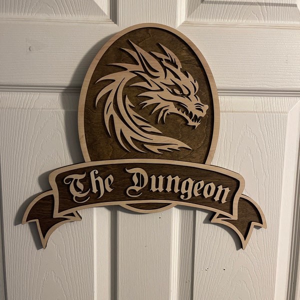 Dragon Sign, Custom Dragon Sign, DND Gift, Game Room Sign, Dungeons and ...