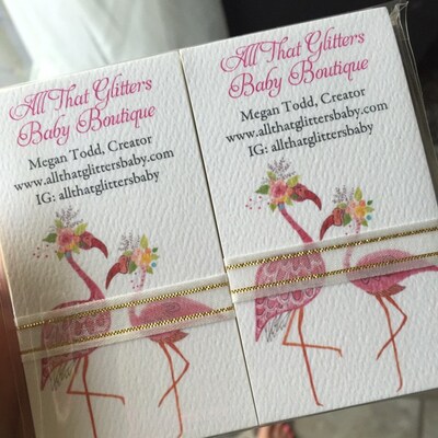 Personalized Flamingo Business Cards, Custom Business Cards, Set of 50 ...