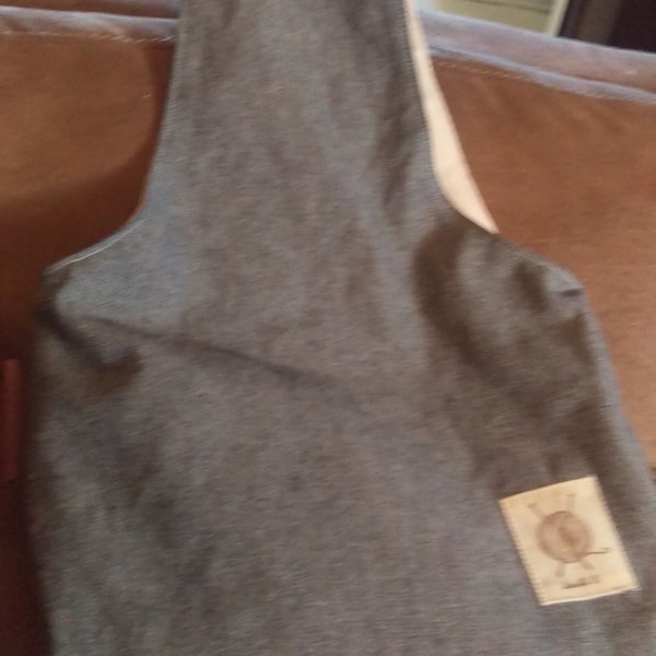 Project Bag, Medium Gray Knitting Bag, Yarn Bag - Etsy