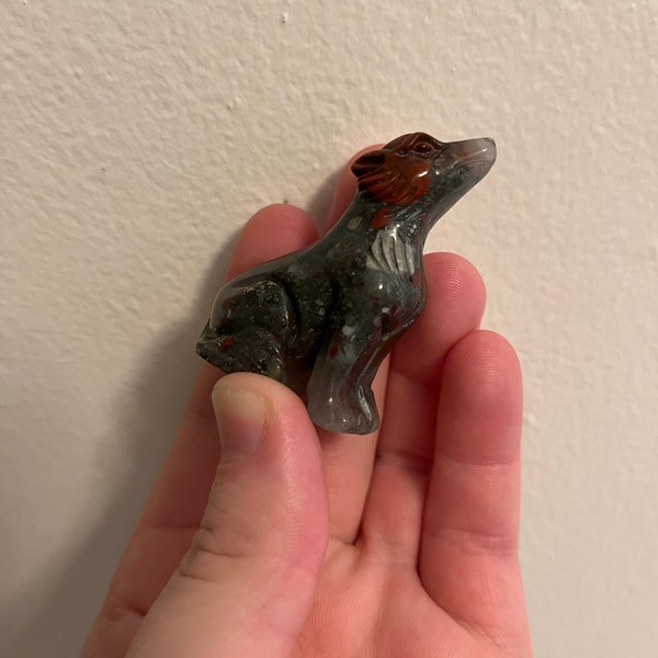 36 Stone, 2" Crystal Wolf Hand Carving, Quartz Crystal, Mineral ...