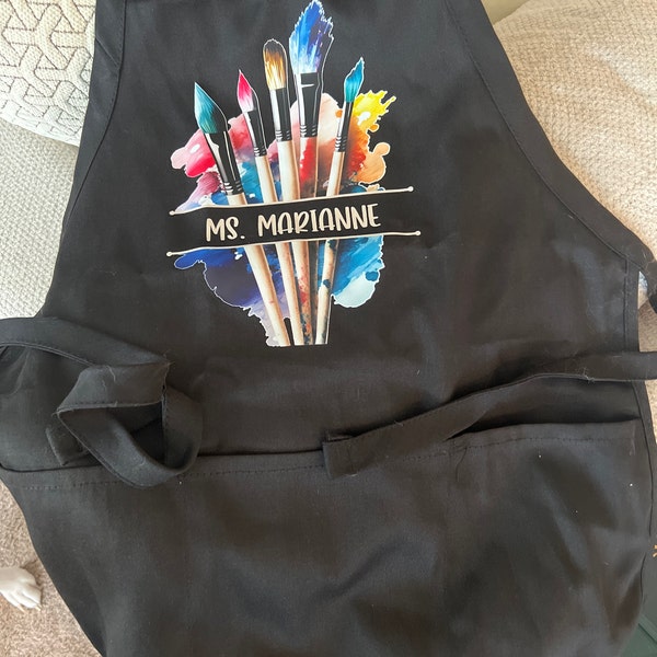 Personalized Art Apron, Art Teacher Apron, Gift for Art Teacher ...