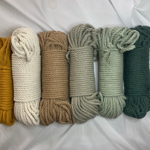 SET of Macrame Cotton Cord Bundles for Crafts, 3-ply 3 Strand Rope 3 ...