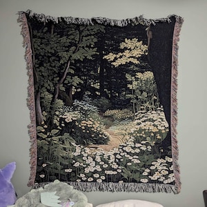 Dark Floral Cottagecore Rug Bohemian Aesthetic Living Room Home Decor ...