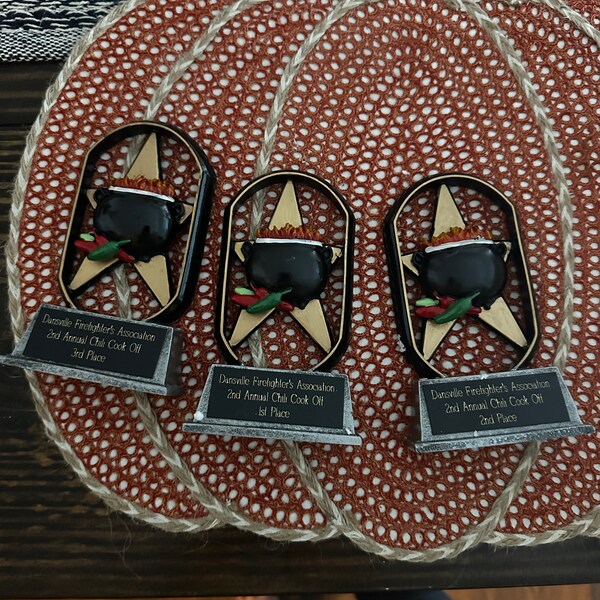 Chili Cook-off Trophy Award-chili Pot Cooking Contest First Place Award ...